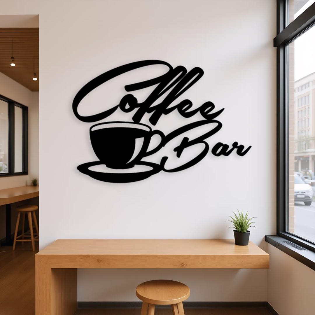 Personalized Coffee Bar Sign for Kitchen, Custom Coffee Decor Metal ...