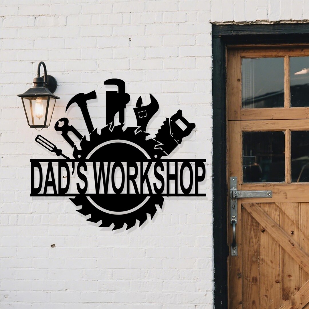 Custom Metal Workshop Sign,dad Gift,custom Garage Sign,personalized Man ...