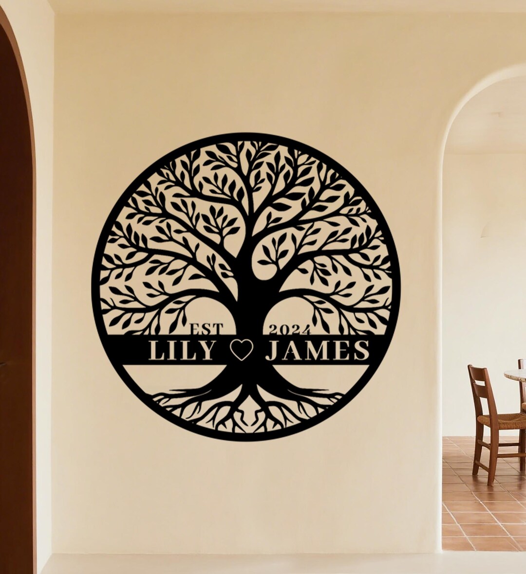 Custom Family Tree of Life Metal Sign, Tree of Life Metal Name Sign ...