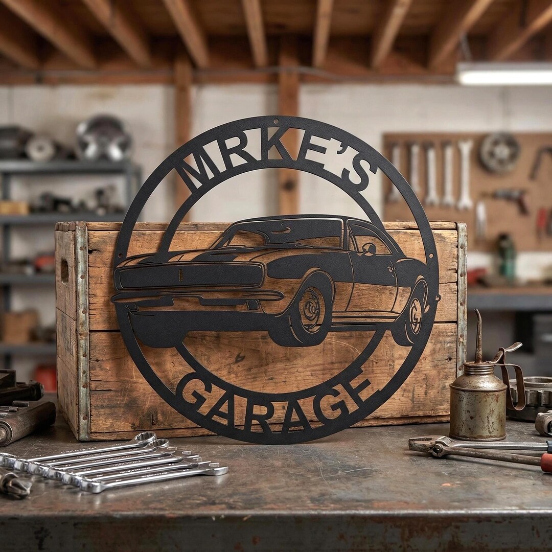 Personalized Metal Car Sign, Car Signs for Garage, Car Name Sign ...