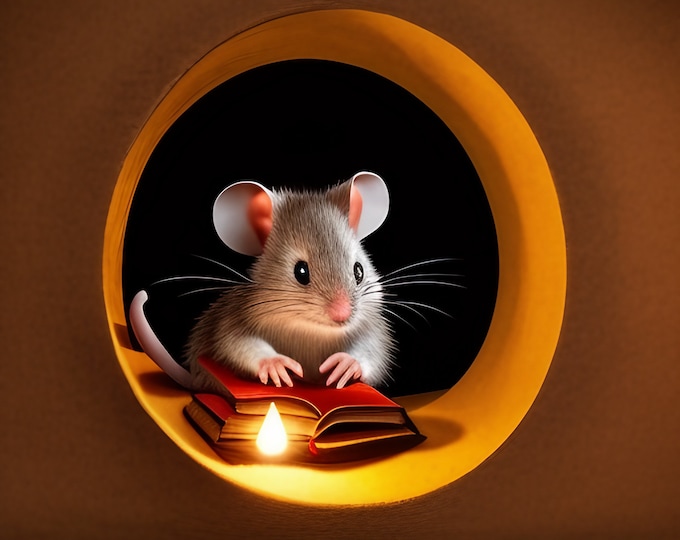 Taxidermy Rat Mouse Reader Taxidermy Rat Library Curiosity Oditties - Etsy