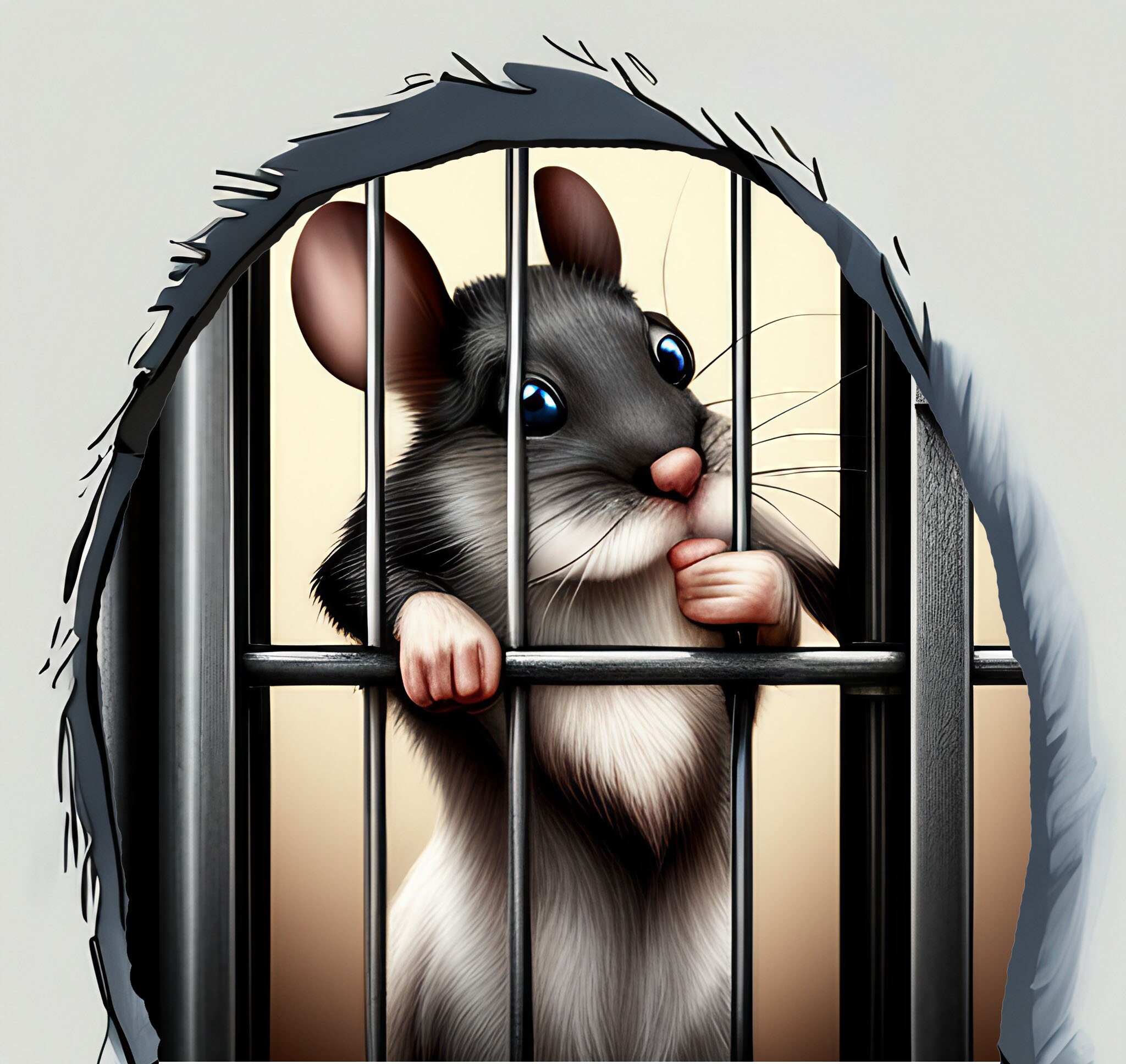 5 Cute Jail House Mouse in a Mouse Hole Graphics, Mouse Digital Art - 5 ...