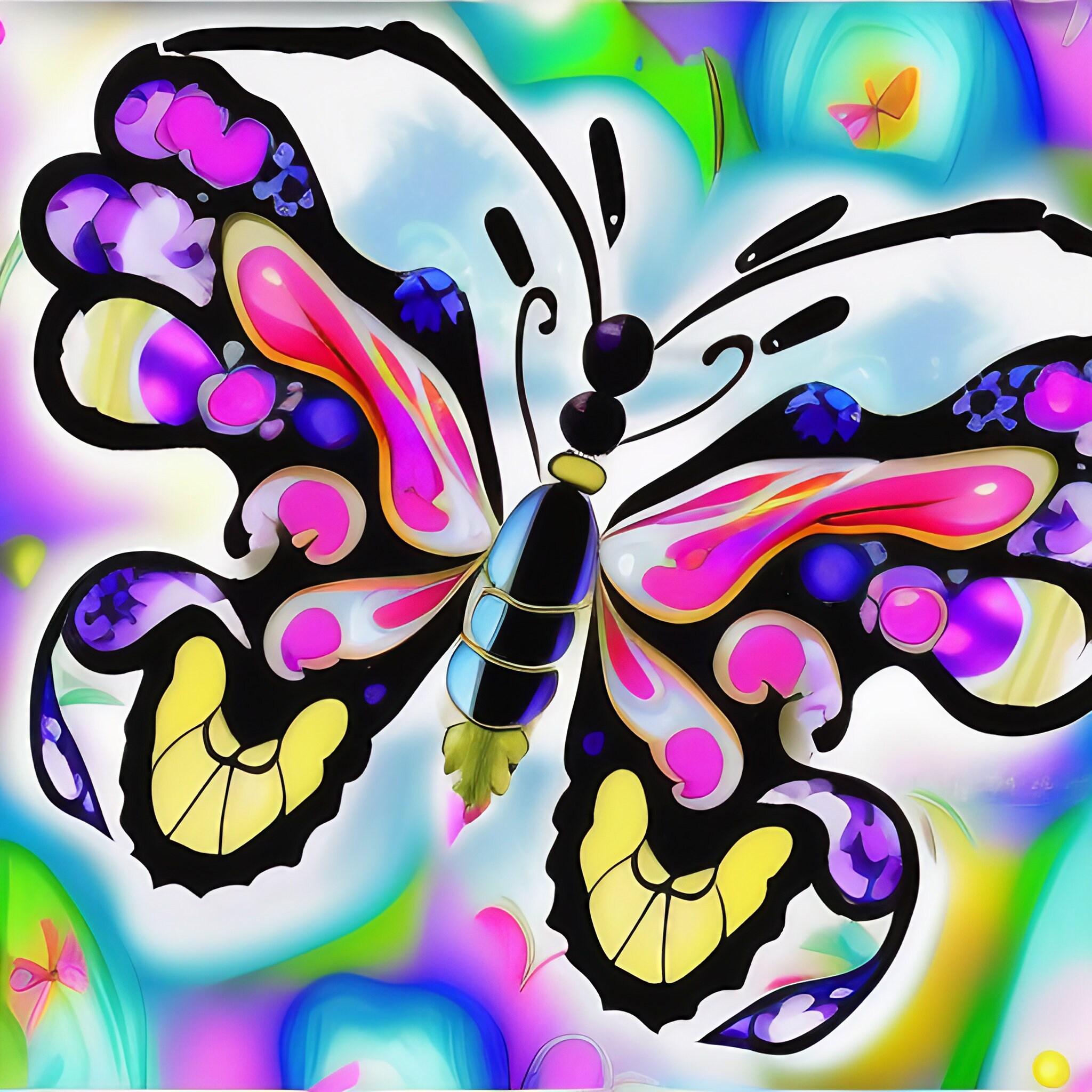 5 Anime-style Butterfly Graphics, Butterfly Digital Art - 5 PNG Files ...