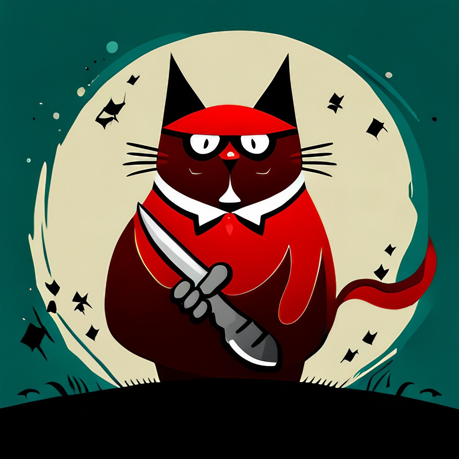 15 Psycho Cat With a Knife Graphics, Psycho Cat Digital Art - 15 JPG ...