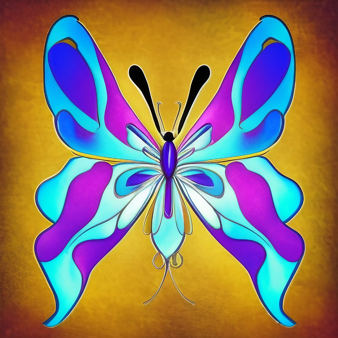 5 Anime-style Butterfly Graphics, Butterfly Digital Art - 5 PNG Files ...
