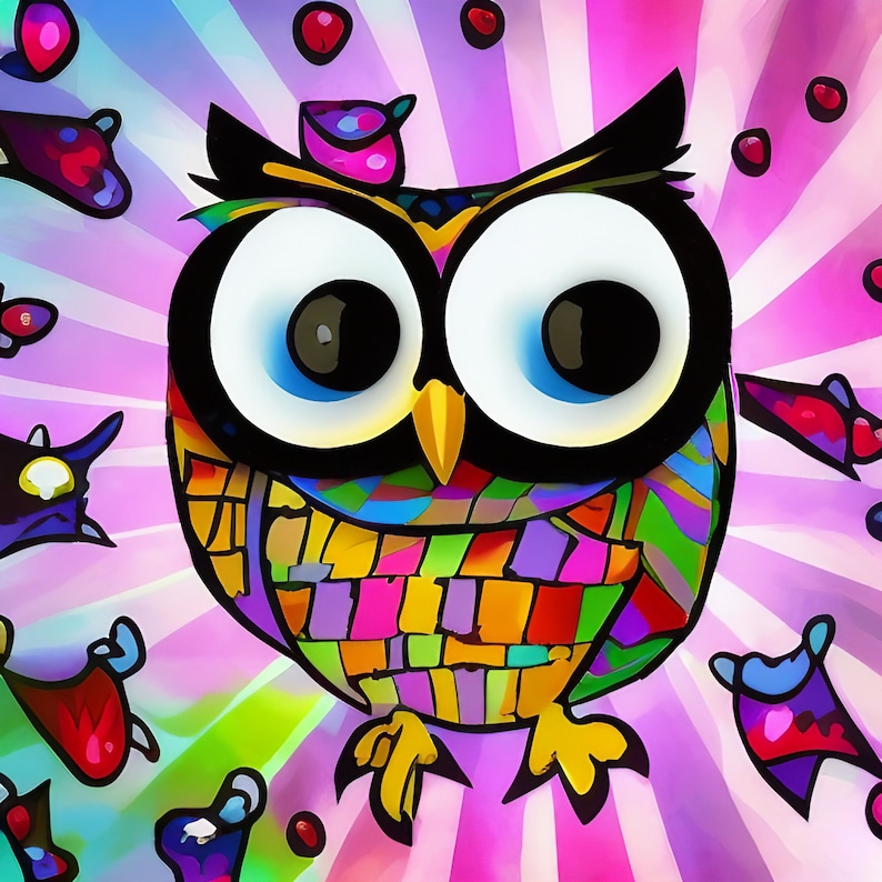 21 Cute Owl Graphics, Owl Digital Art - 21 JPG Files For: Printing ...