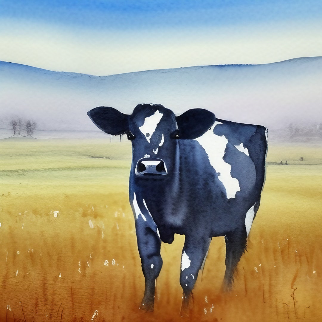 3 Cattle Watercolor Print, Cattle Digital Wall Art, Printable Wall ...