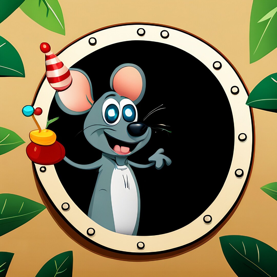 17 Cute Party Mouse in a Mouse Hole Graphics, Mouse Digital Art - 17 ...