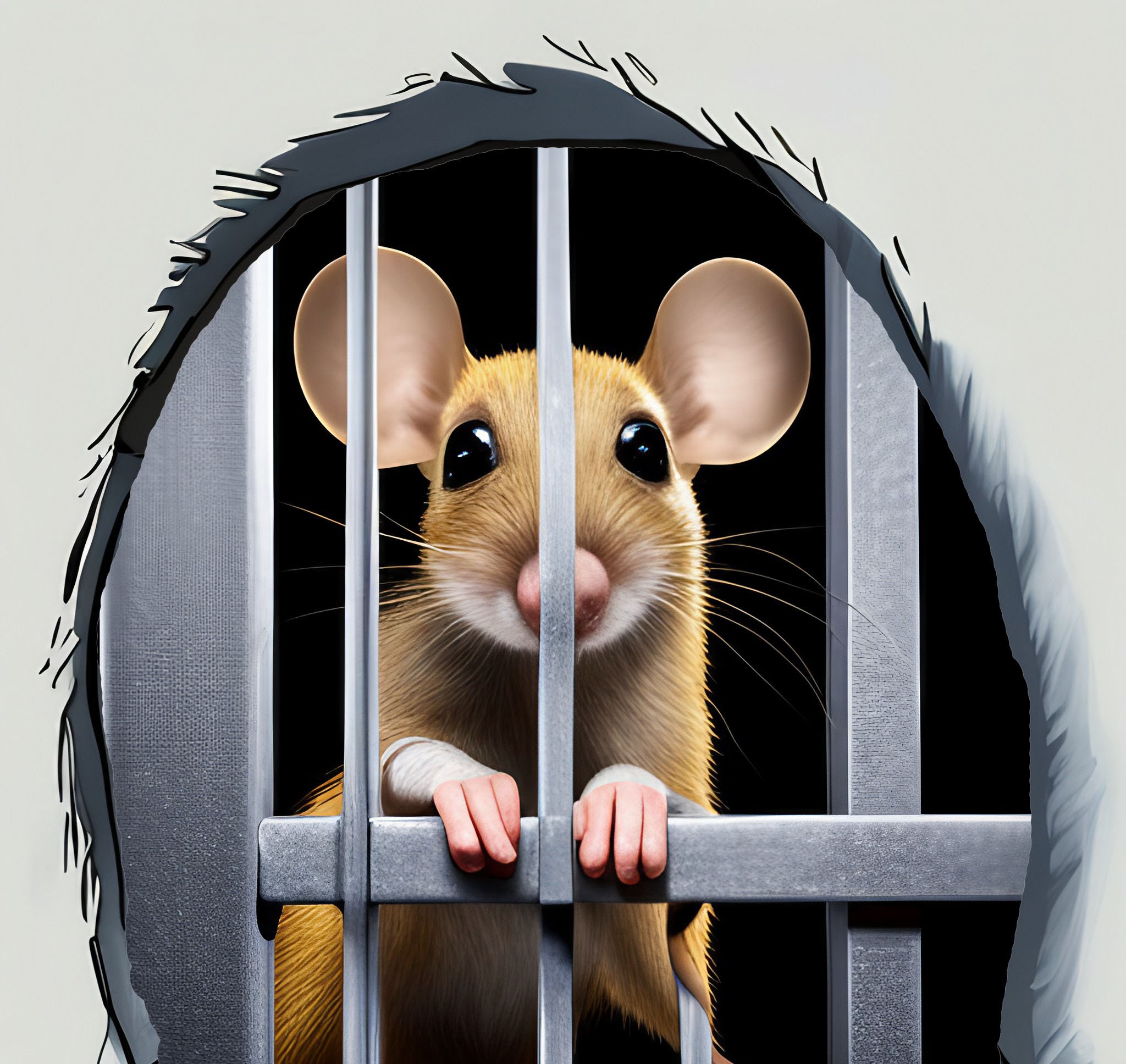 5 Cute Jail House Mouse in a Mouse Hole Graphics, Mouse Digital Art - 5 ...
