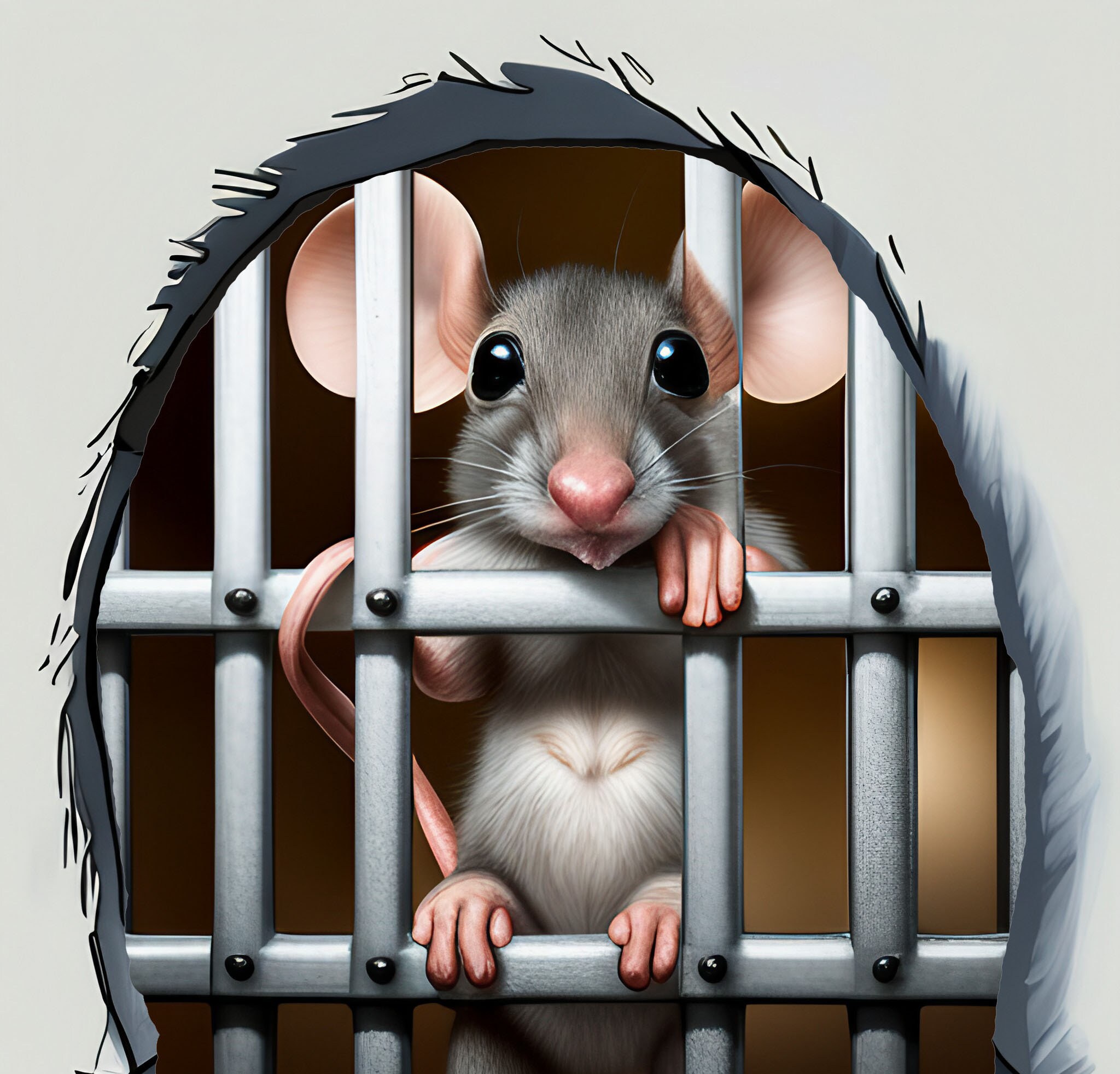 5 Cute Jail House Mouse in a Mouse Hole Graphics, Mouse Digital Art - 5 ...