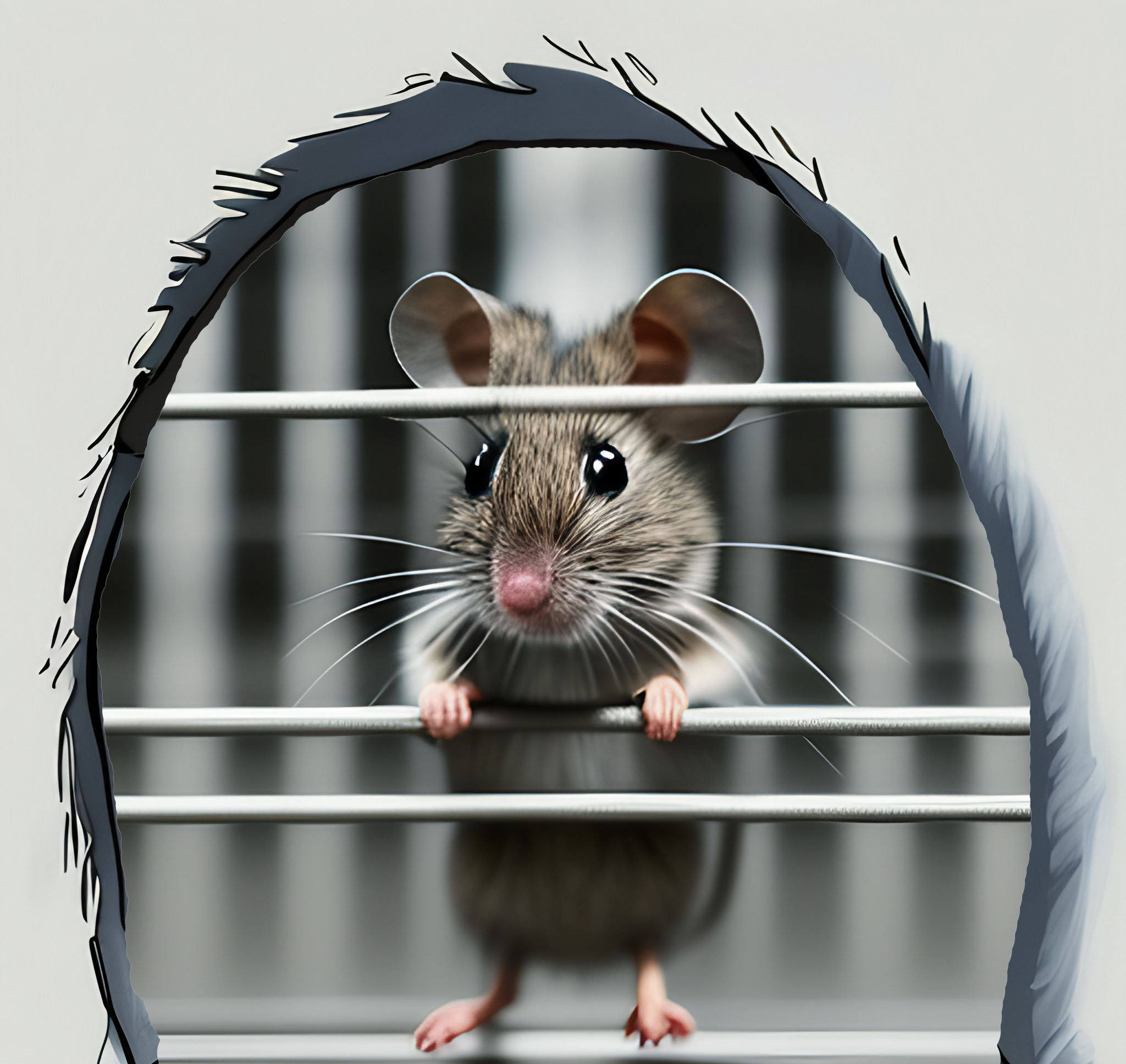 5 Cute Jail House Mouse in a Mouse Hole Graphics, Mouse Digital Art - 5 ...