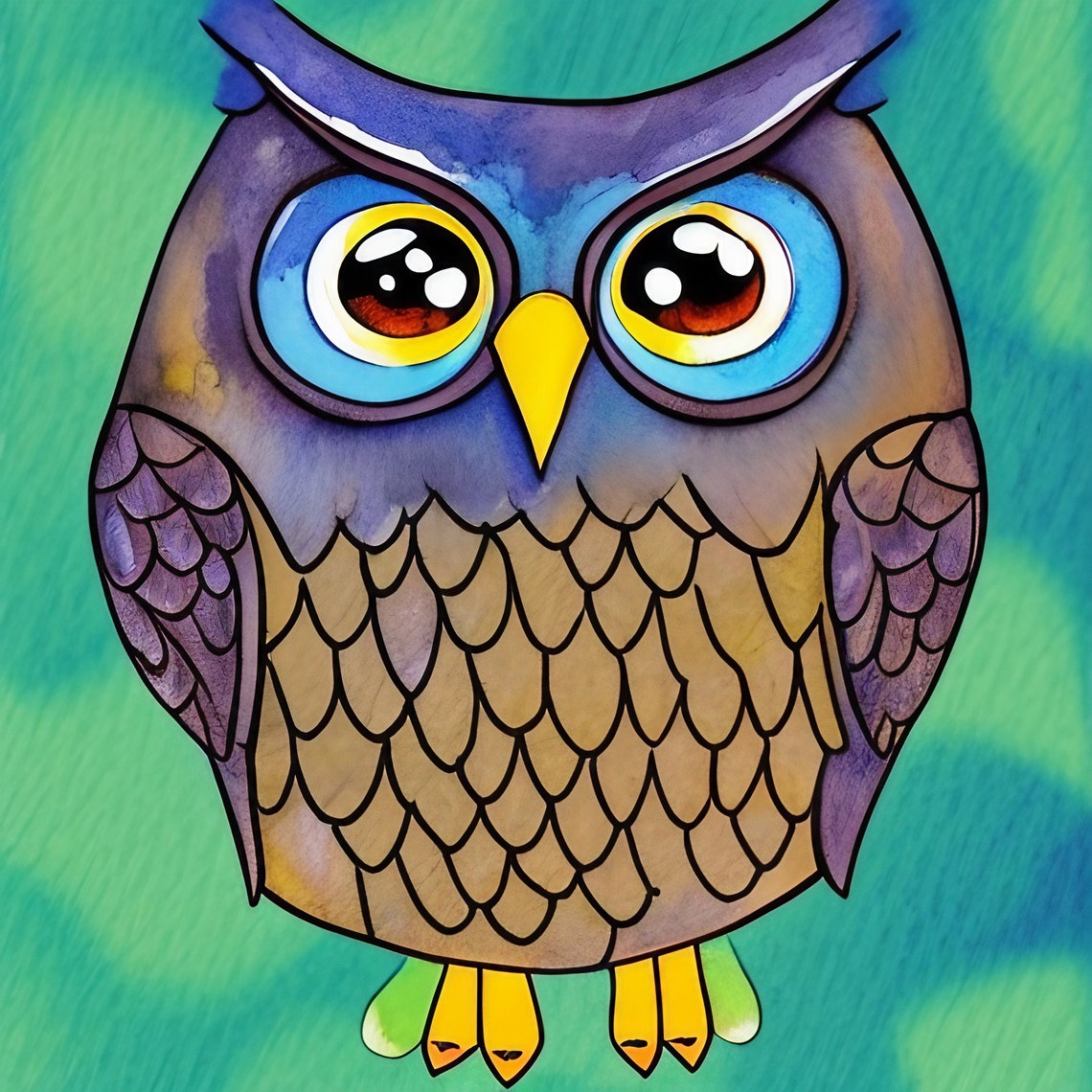 21 Cute Owl Graphics, Owl Digital Art - 21 JPG Files For: Printing ...