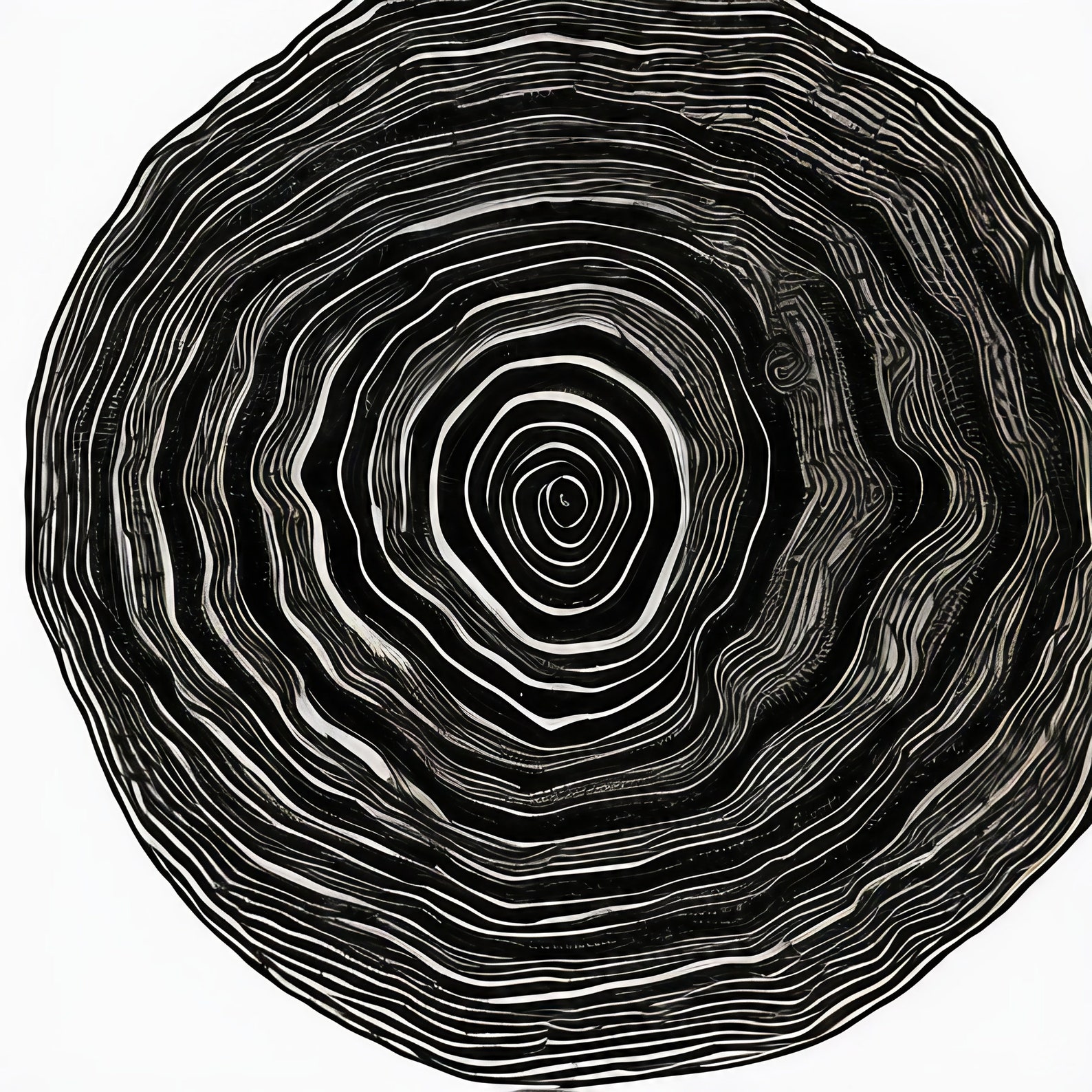 13 Pen and Ink Drawings of Woodcut Tree Rings, Tree Ring Art - 13 JPG ...
