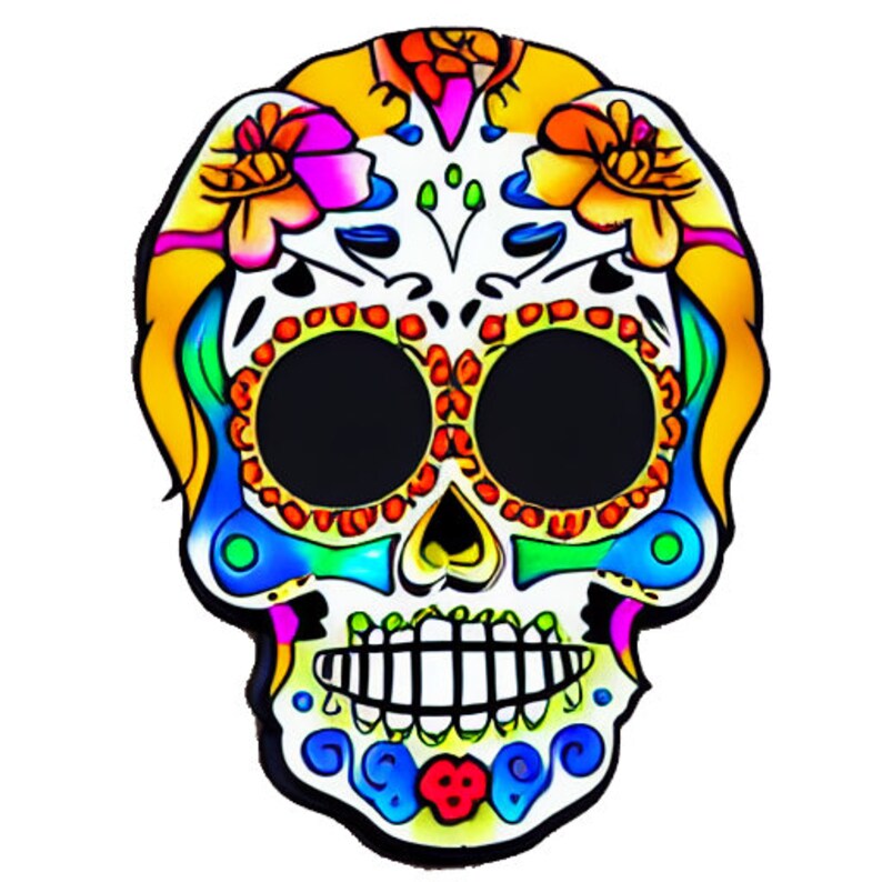 10 Sugar Skulls, Day of the Dead, Día De Los Muertos - 10 PNG Files For ...