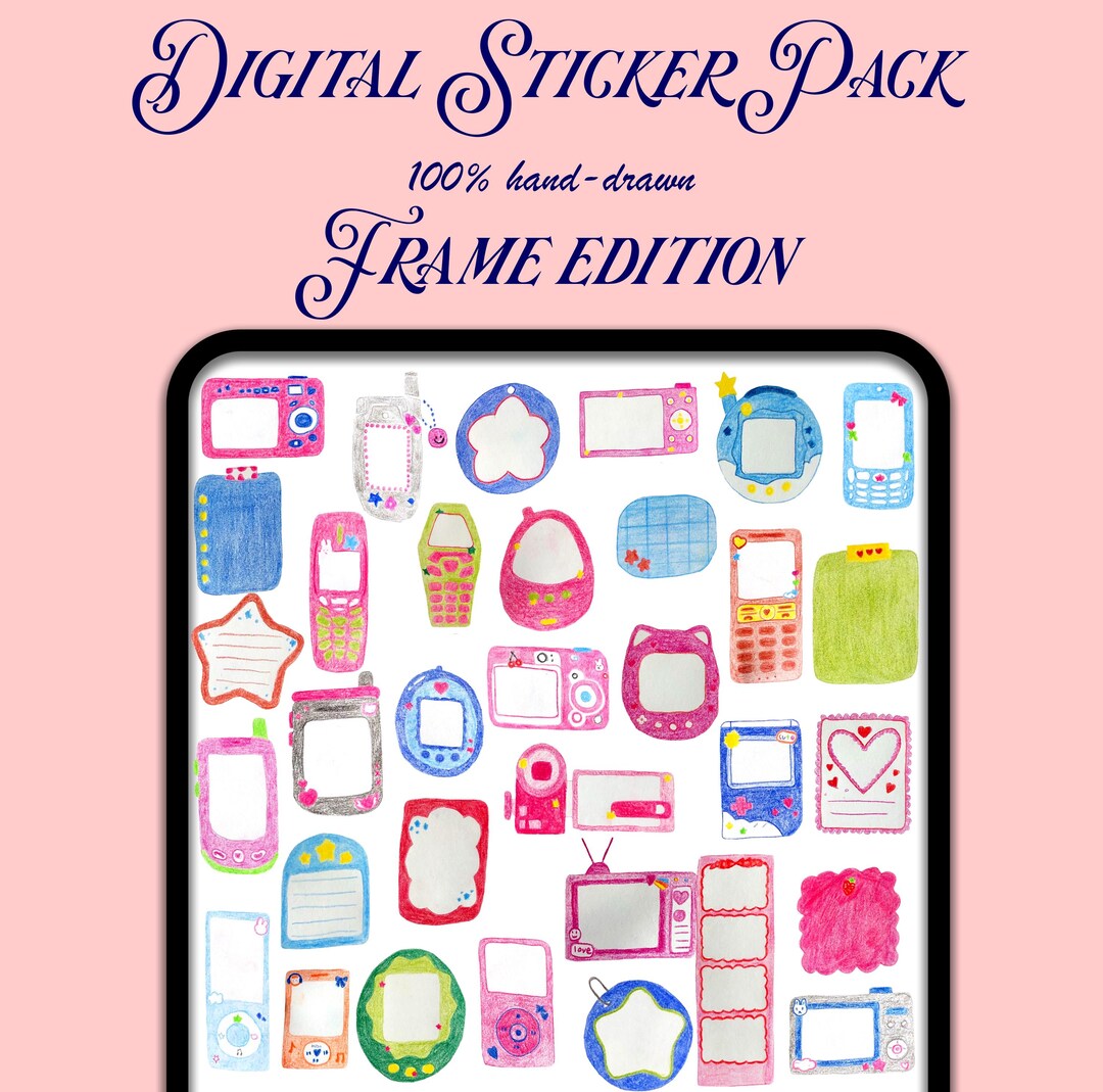 Digital Sticker Pack Frame Edition / Hand-drawn / Autocollant ...