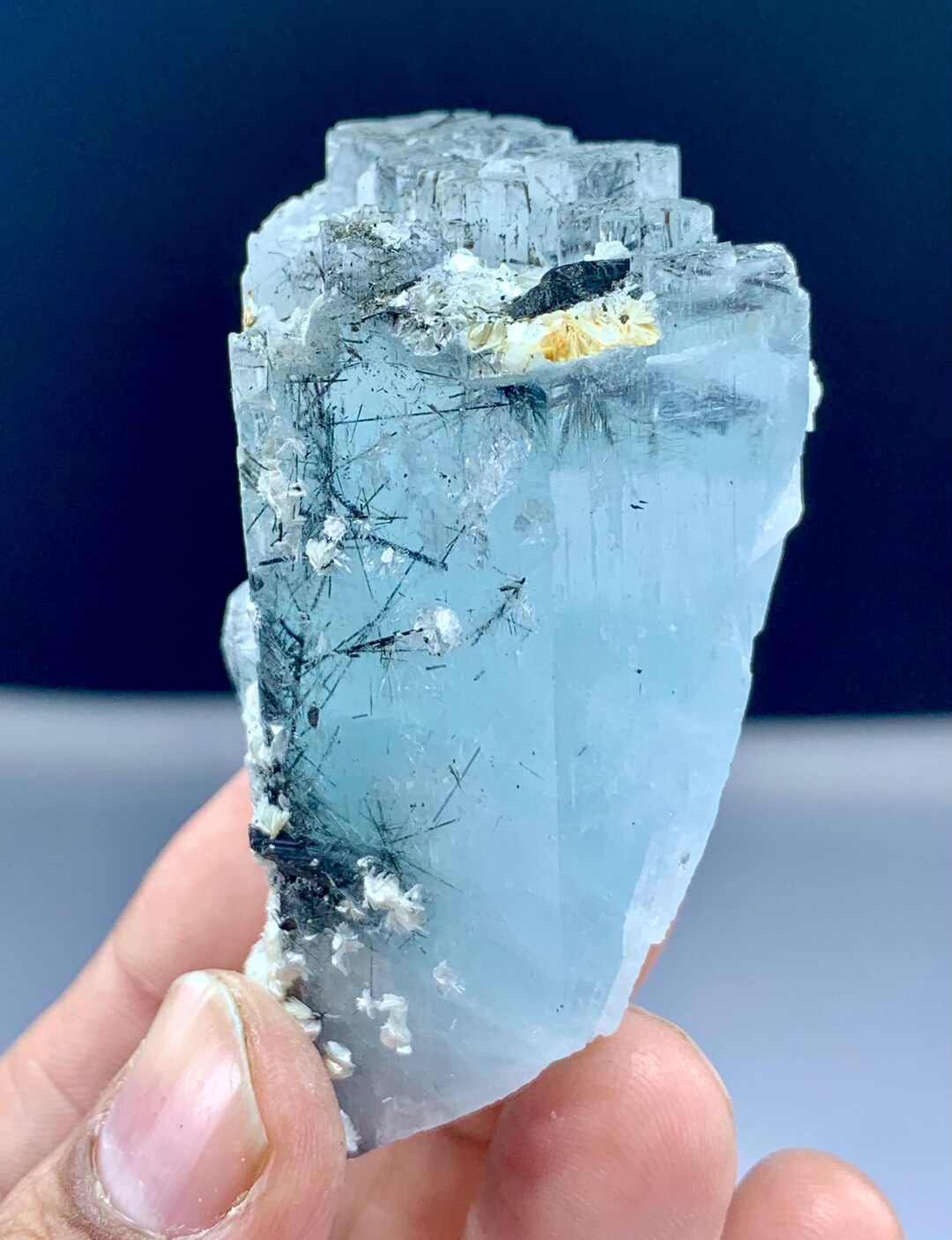 Natural Aquamarine Crystal (inside and Outside) Schorle Combine With ...
