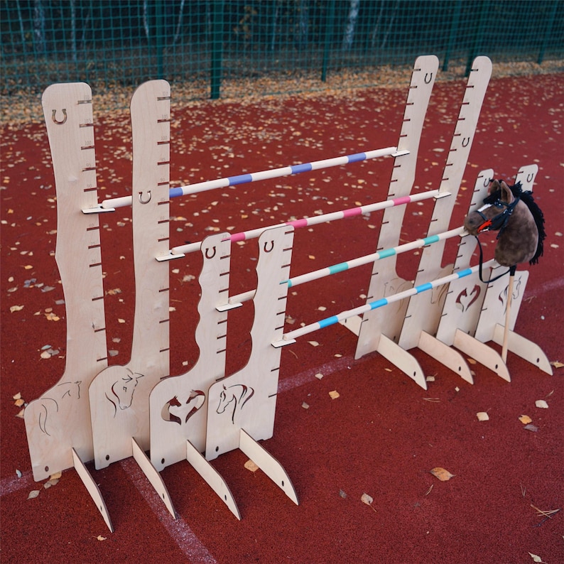 Hobby Horse Obstacle Set 2x110 2x75cm, Kids Garden Jumping Hurdles ...