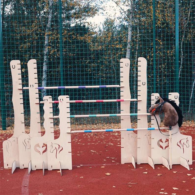 Hobby Horse Obstacle Set 2x110 2x75cm, Kids Garden Jumping Hurdles ...