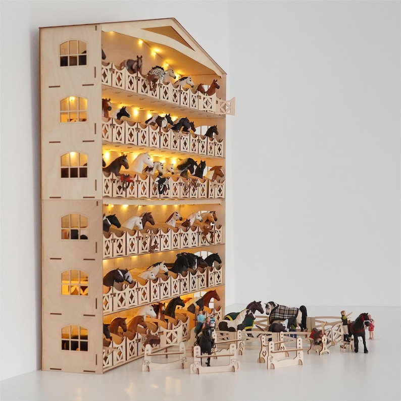 Stables SET 72 Stalls-horse Stable-wooden Barn-toy-pferdestall Holz ...