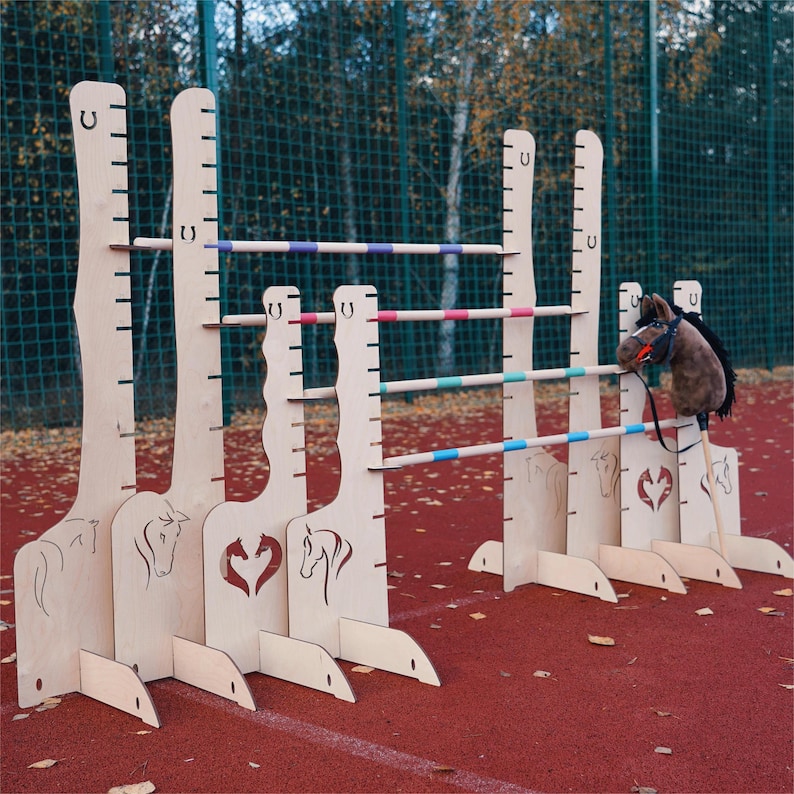 Hobby Horse Obstacle Set 2x110 2x75cm, Kids Garden Jumping Hurdles ...