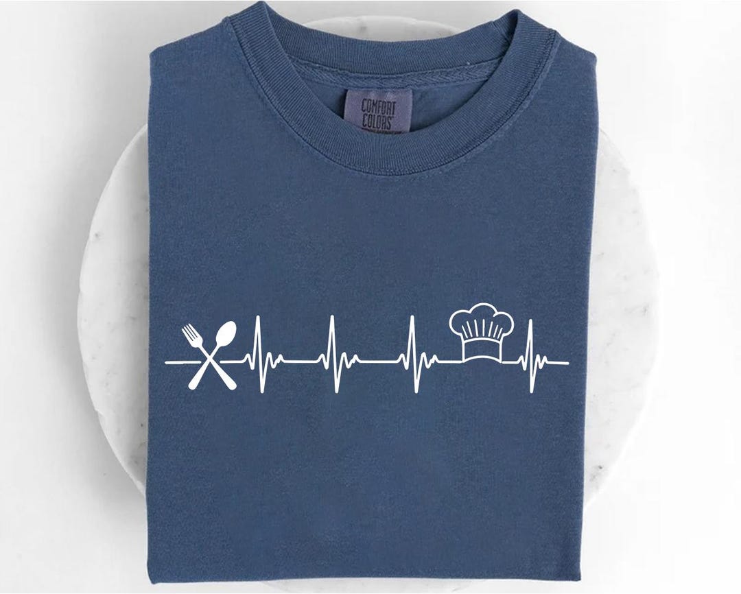 Chef Heartbeat Shirt, Cooking EKG Tee, Funny Cook Gift, Chef Hat ...
