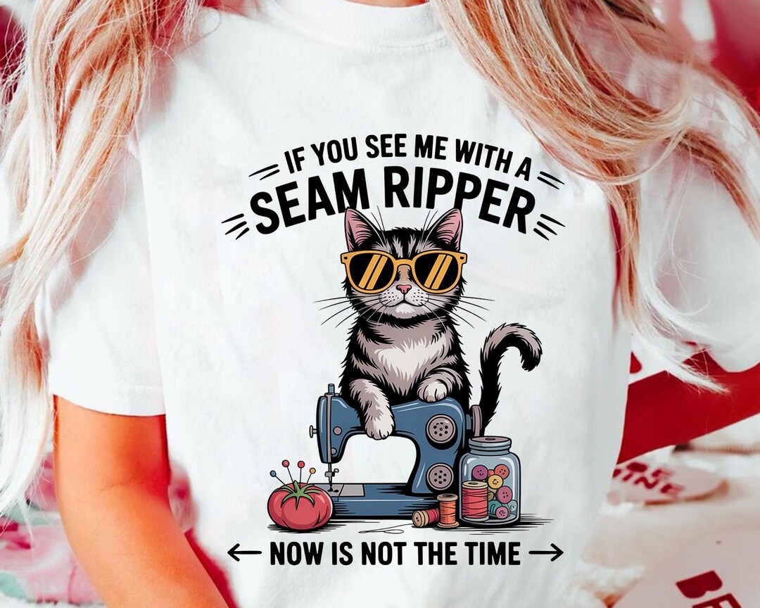 Funny Sewing Cat T-shirt: Seam Ripper Humor, Quilting Gift - Etsy Israel