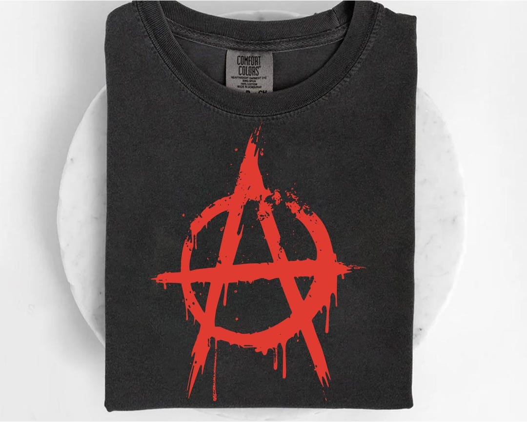 Anarchy Symbol Shirt, Punk Rock Graphic Tee, Red Anarchist A Shirt ...