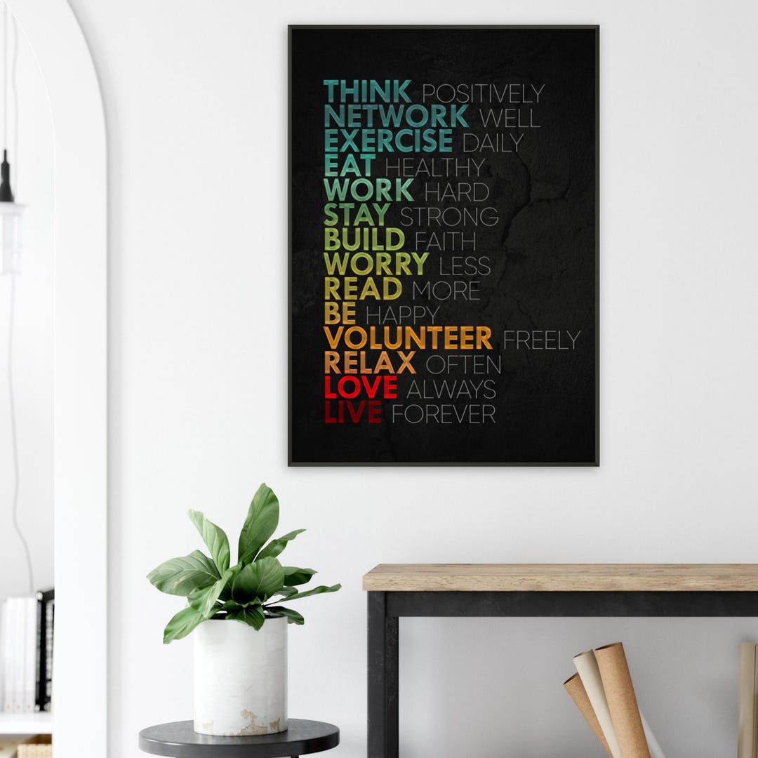 Think Positively Framed Artwork - Inspirational Wall Art, Positive ...