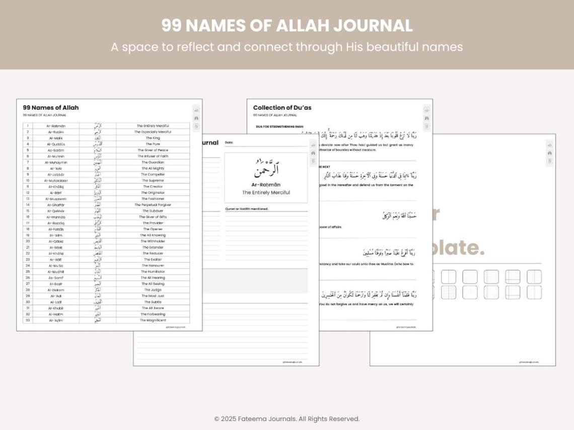99 Names of Allah Journal | Muslim Journal | Digital Journal | Digital ...