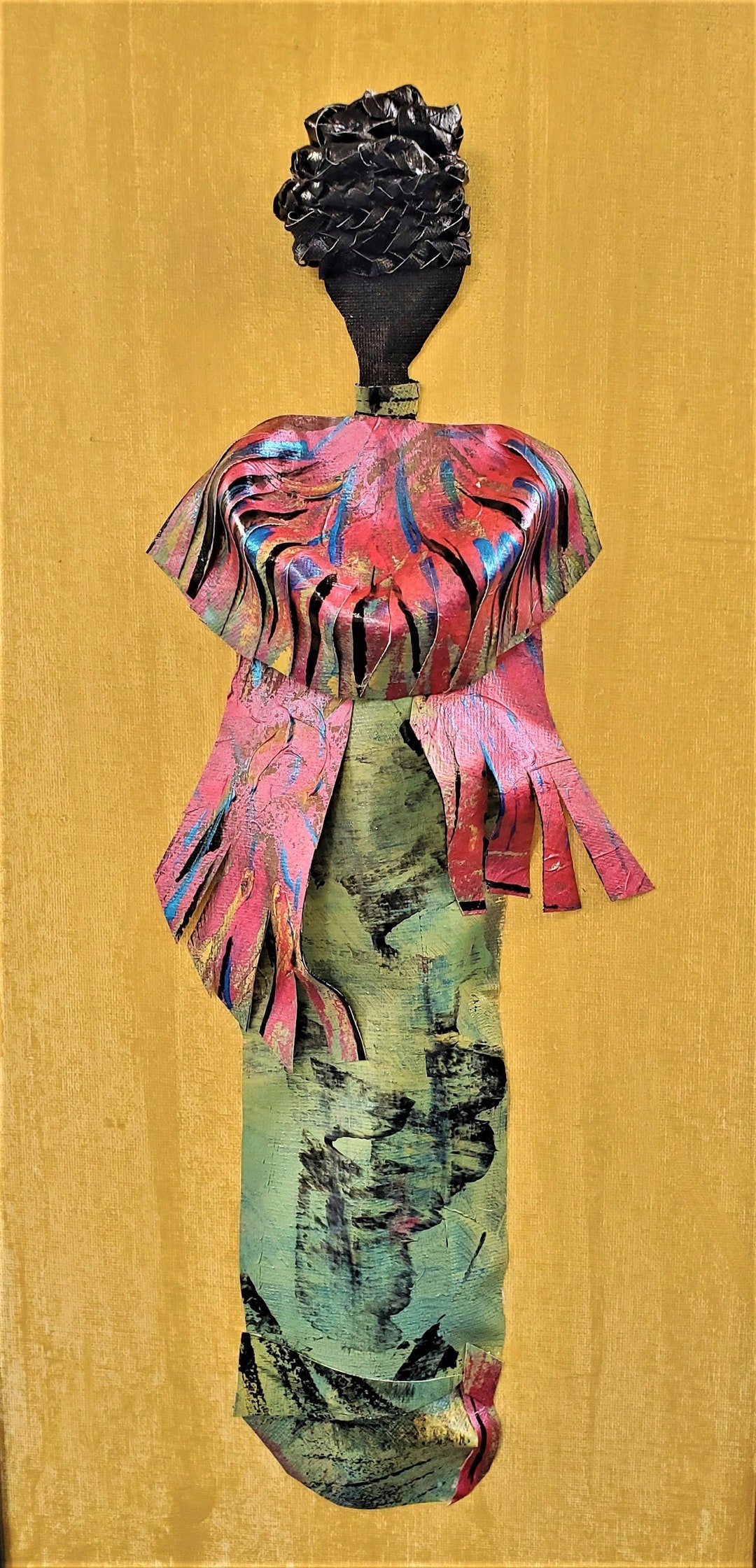 Red Queen Print, Recycled Canvas Scrap Art (8x10) - Etsy