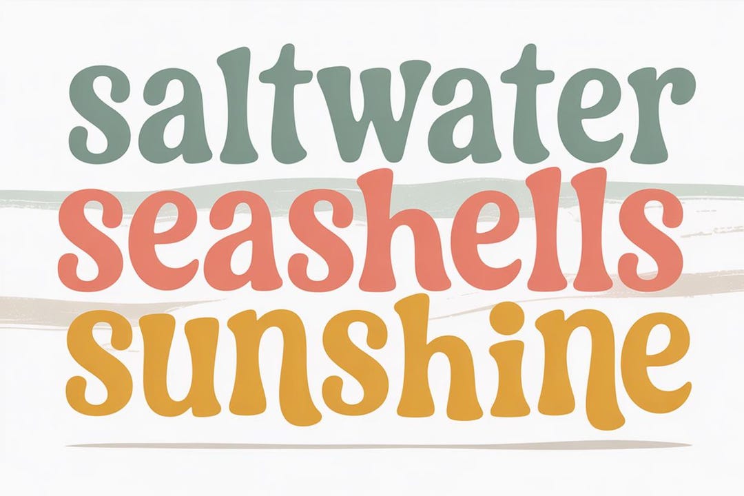 Saltwater Seashells Sunshine SVG & PNG – Retro Summer Beach Design ...