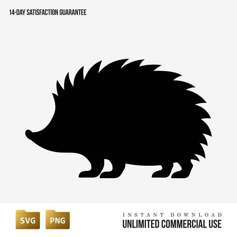 Cute Woodland Hedgehog Silhouette SVG / PNG – Forest Animal Cut File ...