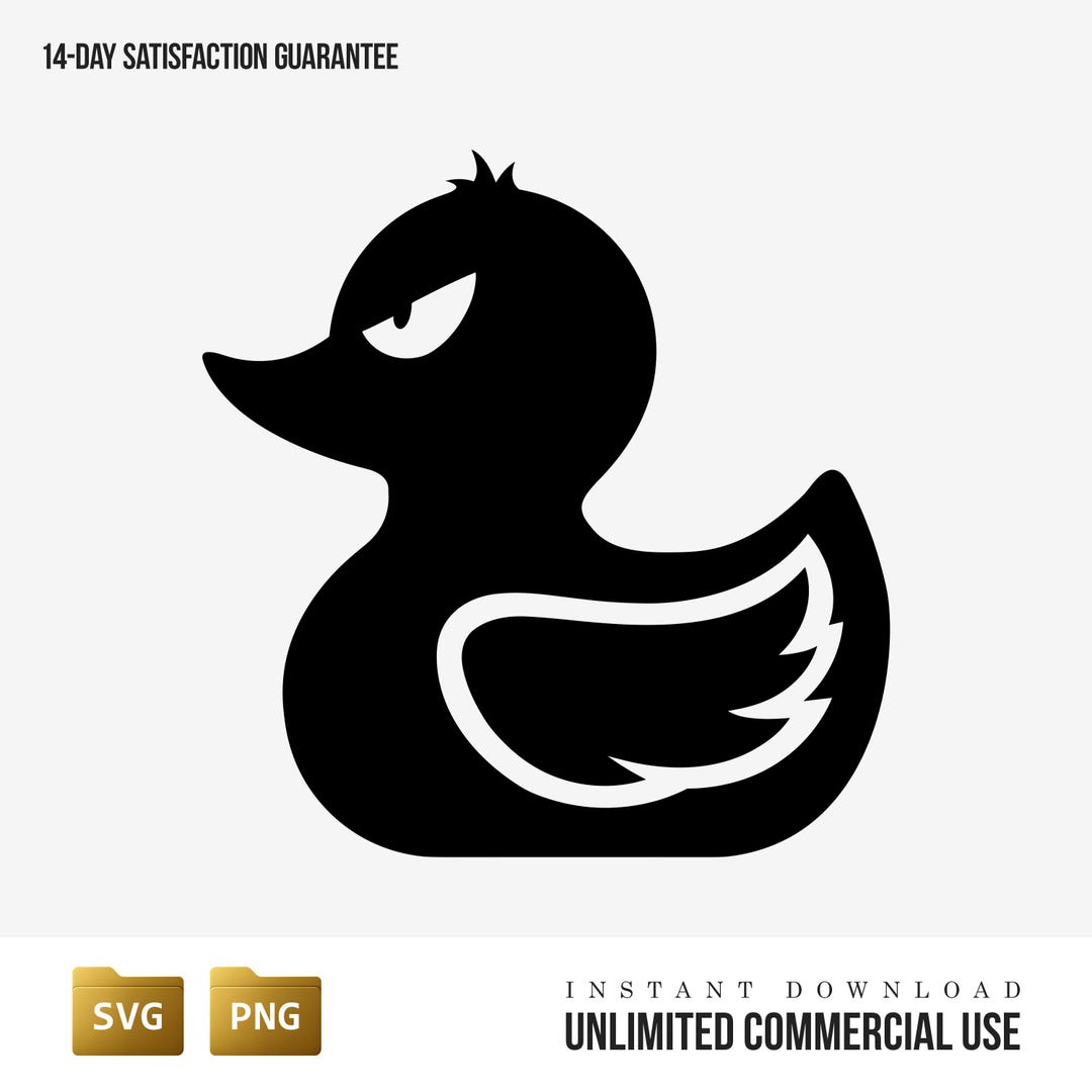 Cute Angry Duck SVG PNG | Funny Cartoon Duck Clipart | Cutting Friendly ...