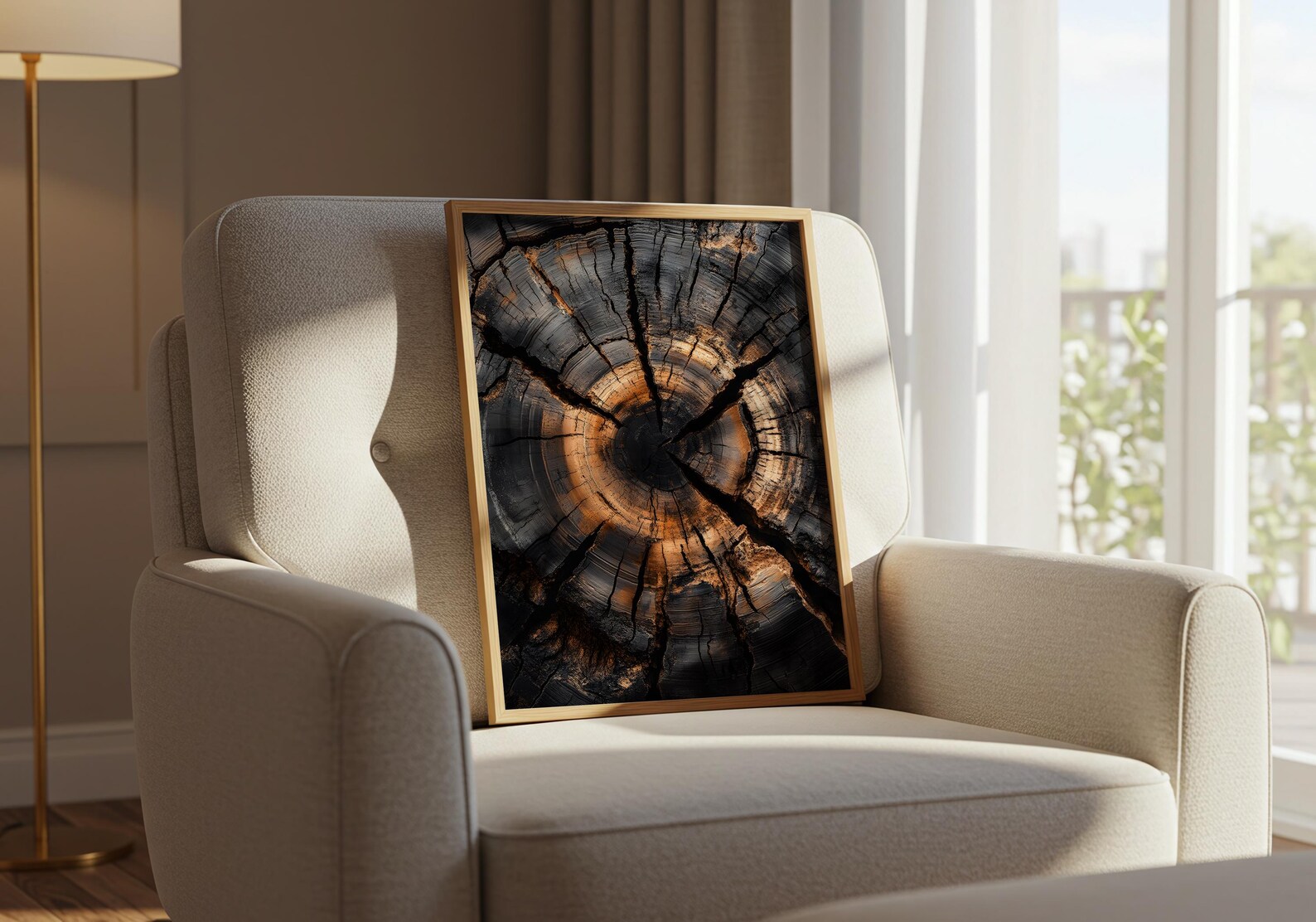 Tree Ring Framed Wall Art Print Abstract Colorful Tree Ring Decor for ...