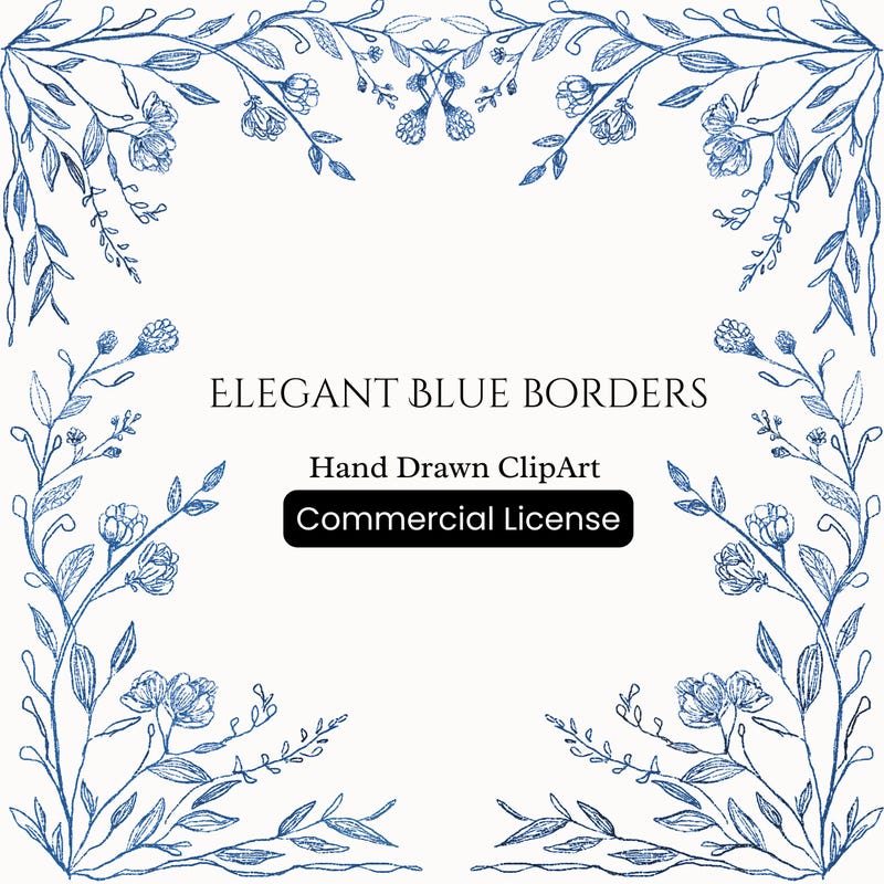 Navy Blue Page Borders - Etsy