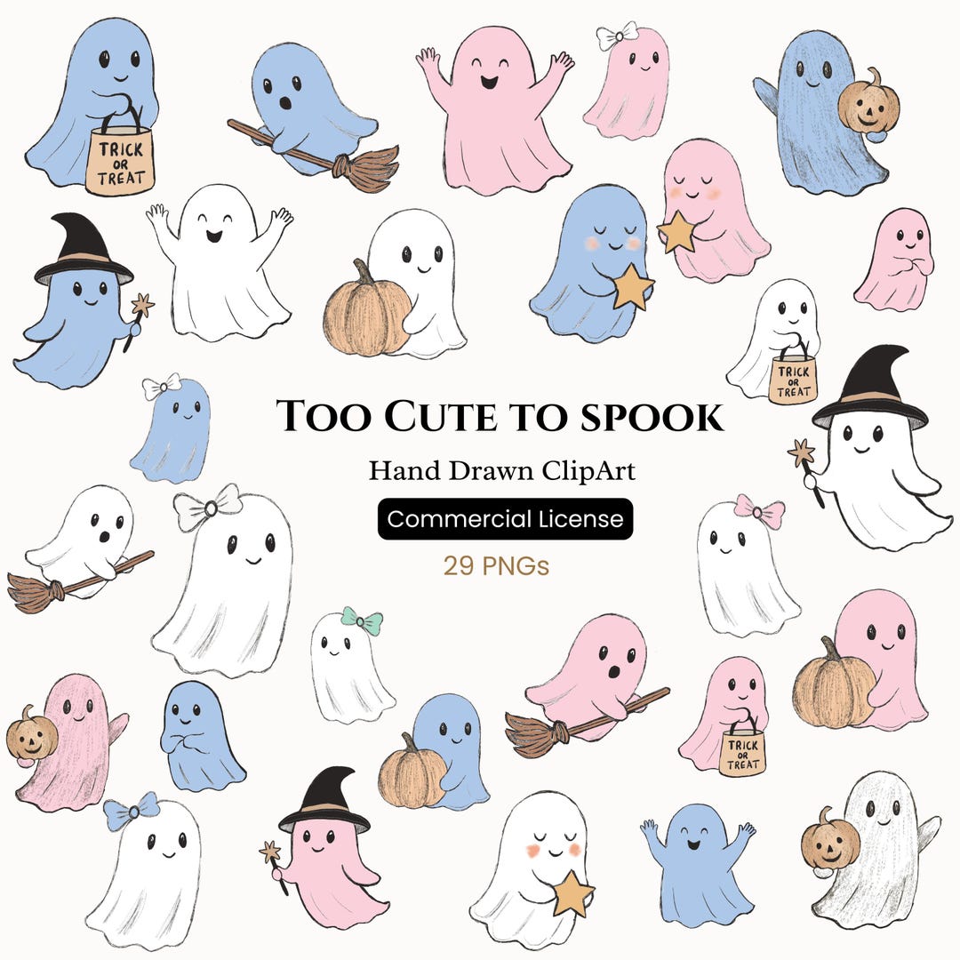 Halloween Ghost Clipart Png, Pastel Cute Ghost Png, Kawaii Ghost Trick ...
