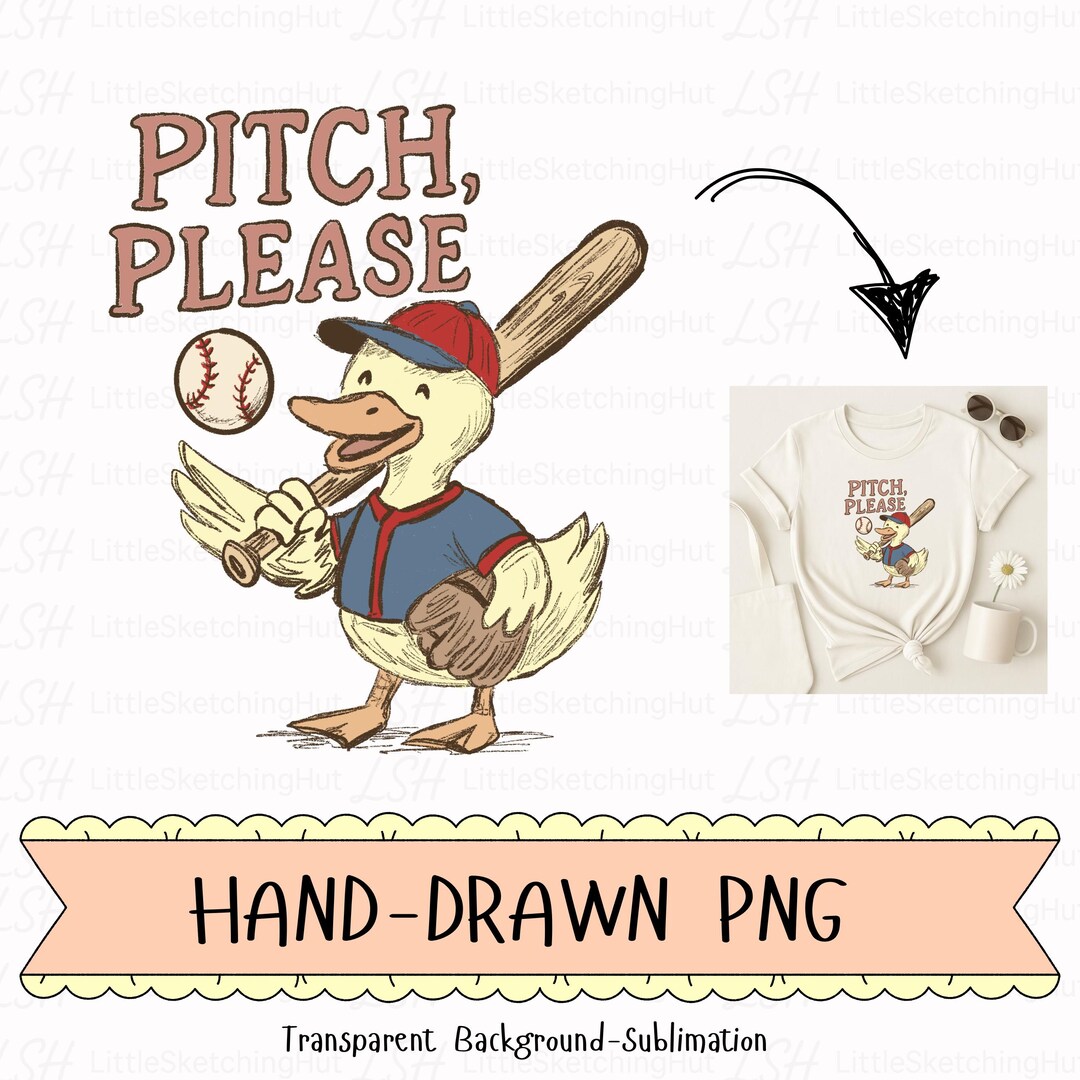 Baseball Duck PNG, Baseball Clipart PNG, Coach Gift Png, Retro Sports ...
