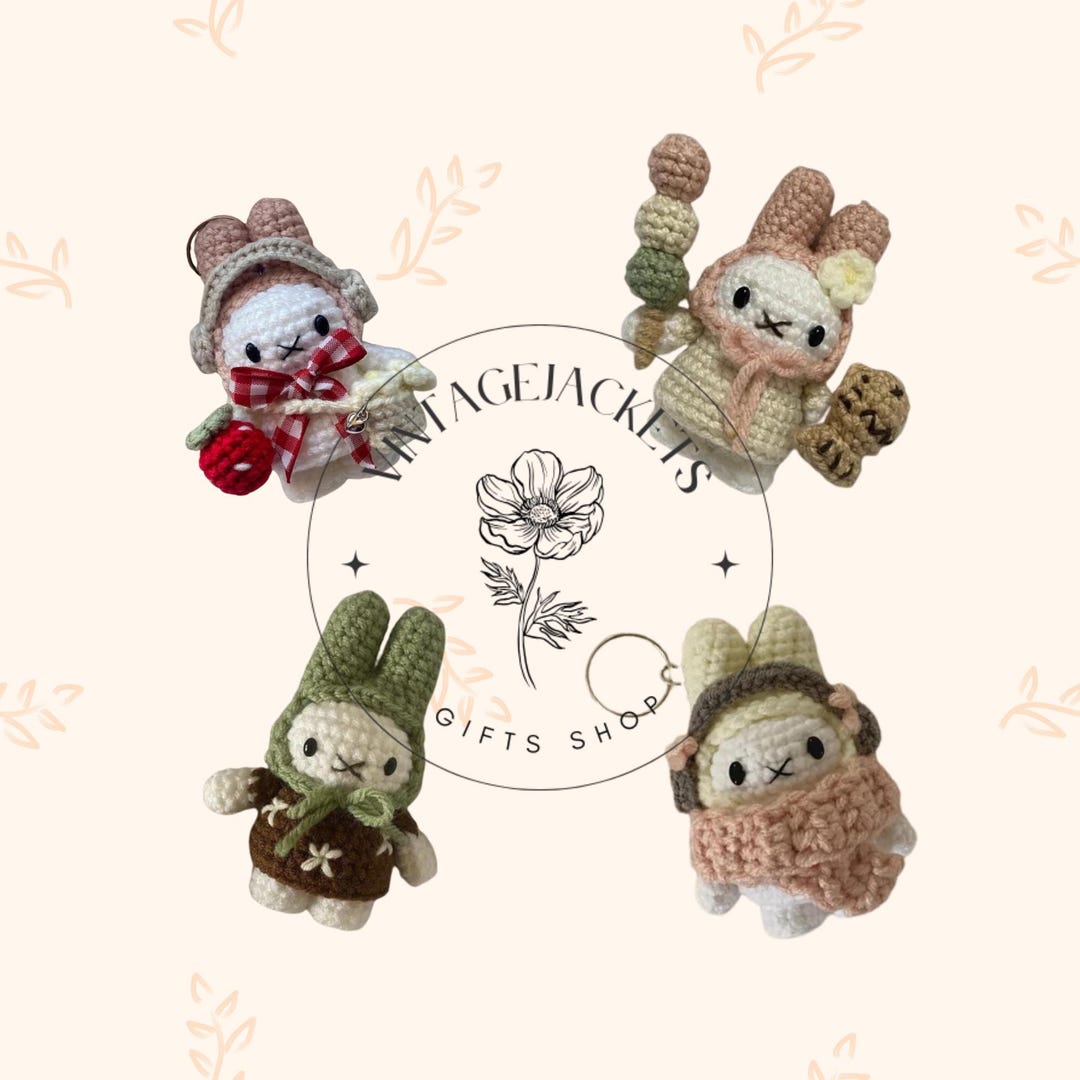 Keychain Miffy Bunny, Handmade Crochet, Gift for Girls, Graduation ...