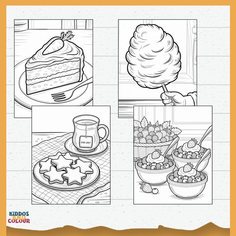 35 Sweet Treats Colouring Pages for Kids | Printable Dessert Colouring ...