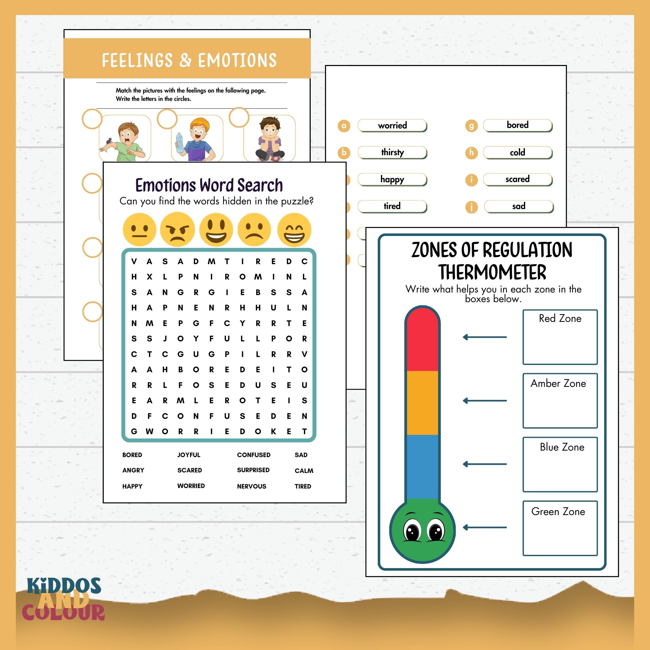 20+ Emotions Worksheets Printable Bundle: Big Feelings Activities ...