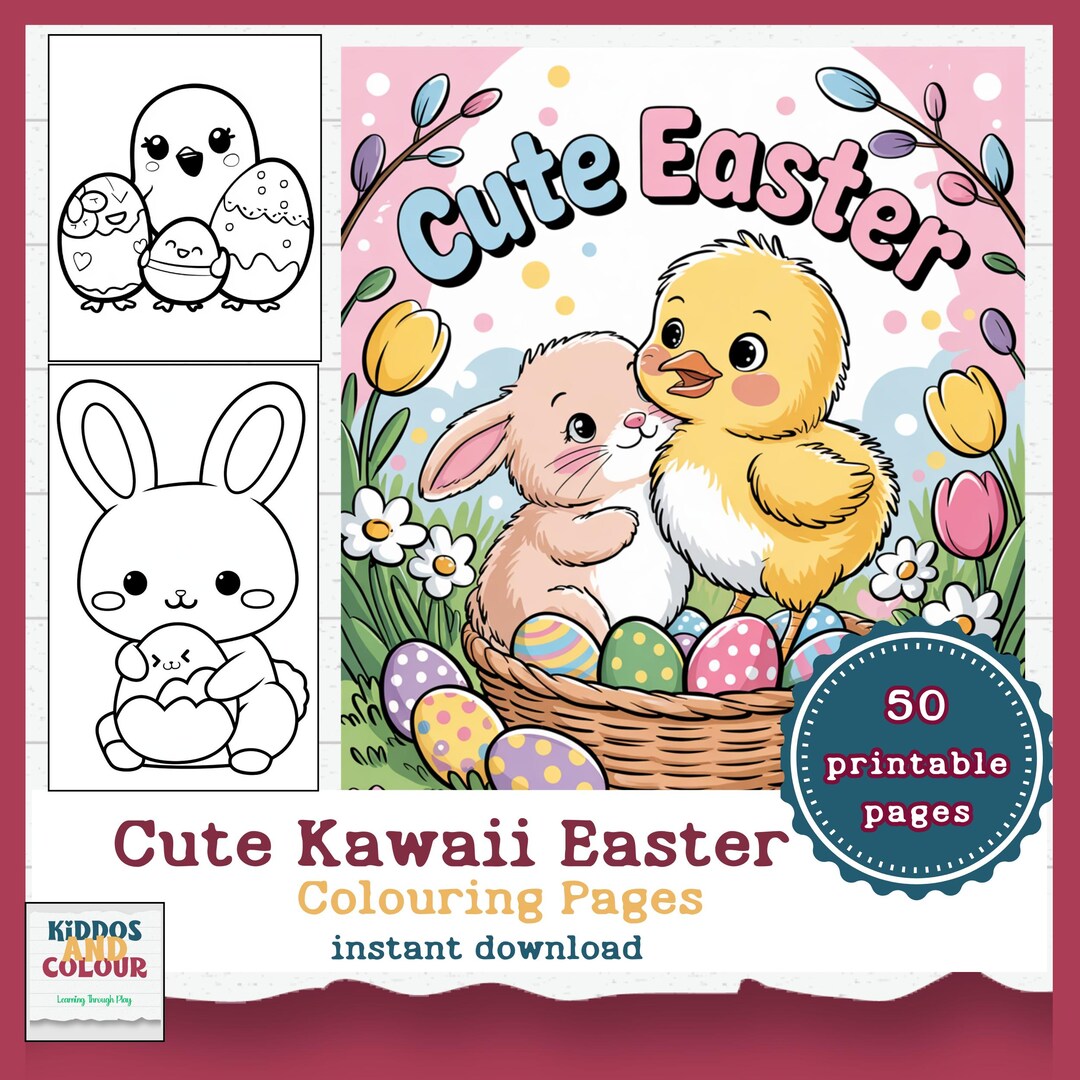 Cute Kawaii Easter Colouring Pages – 50 Printable Sheets for Kids ...
