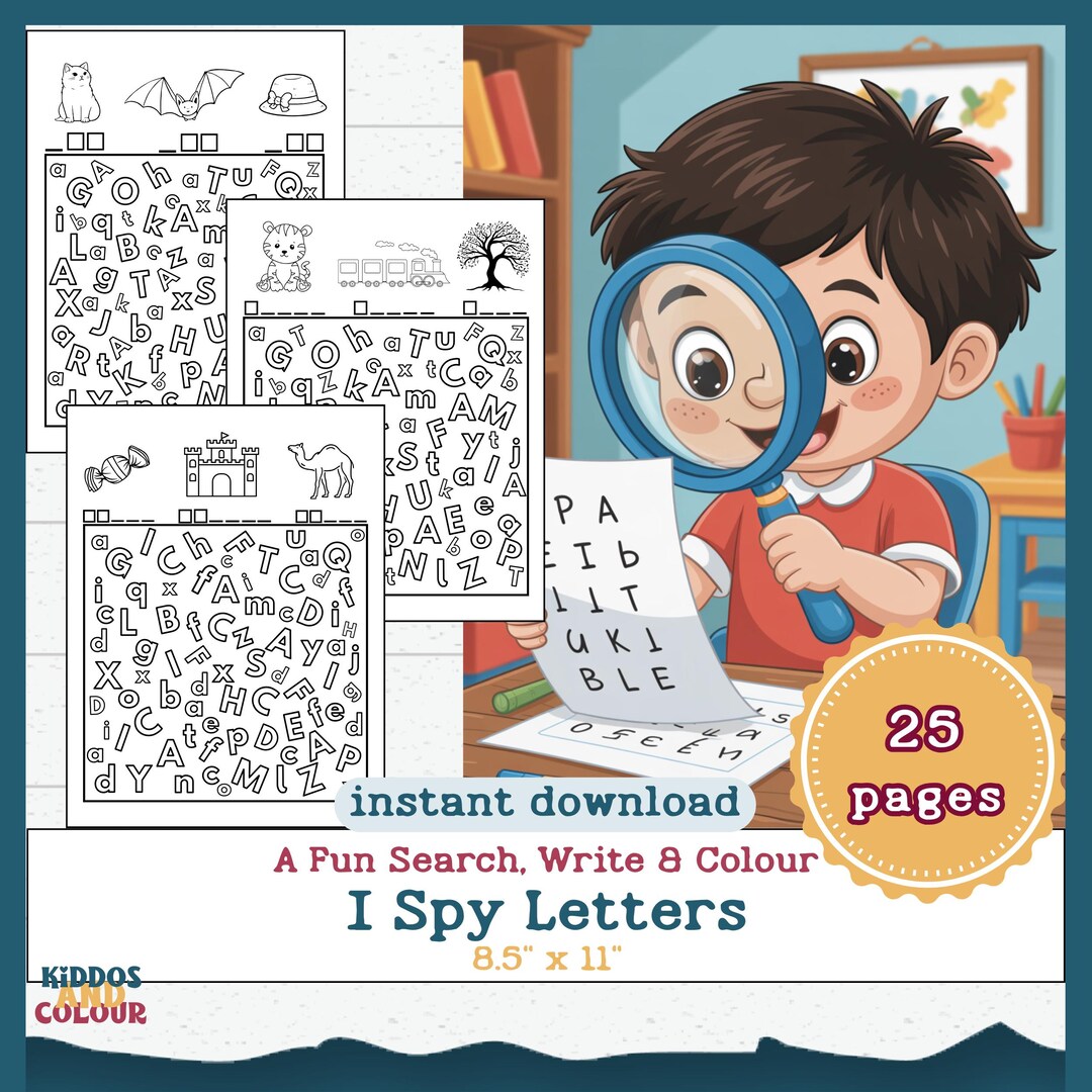 I Spy Letters - Educational Activity Alphabet Game 25 Pages (printable ...