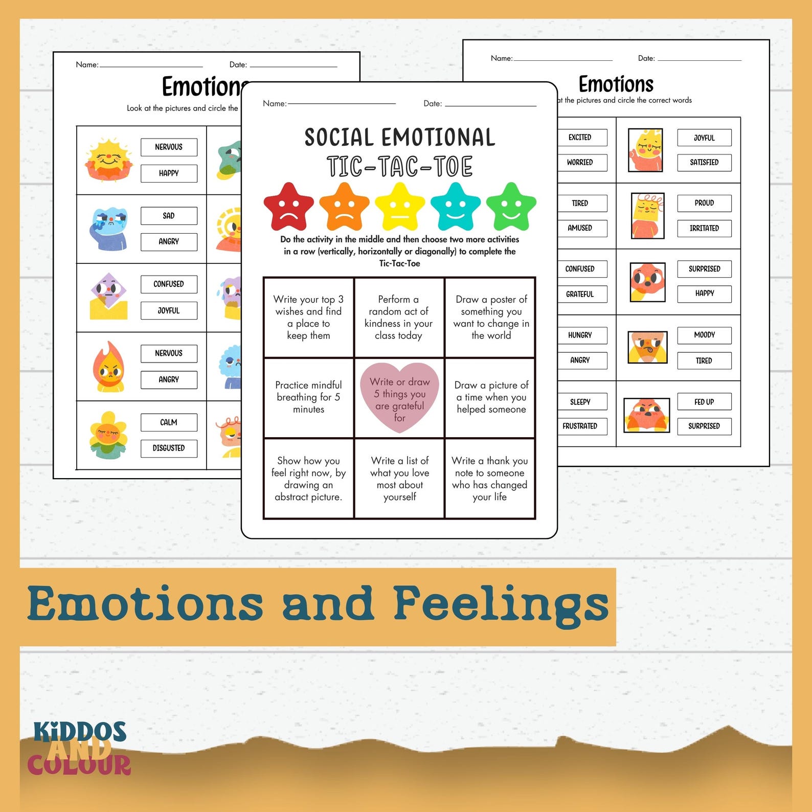 20+ Emotions Worksheets Printable Bundle: Big Feelings Activities ...