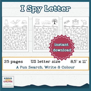 25 Printable I Spy Letters Activity for Preschool Kids Fun Alphabet ...