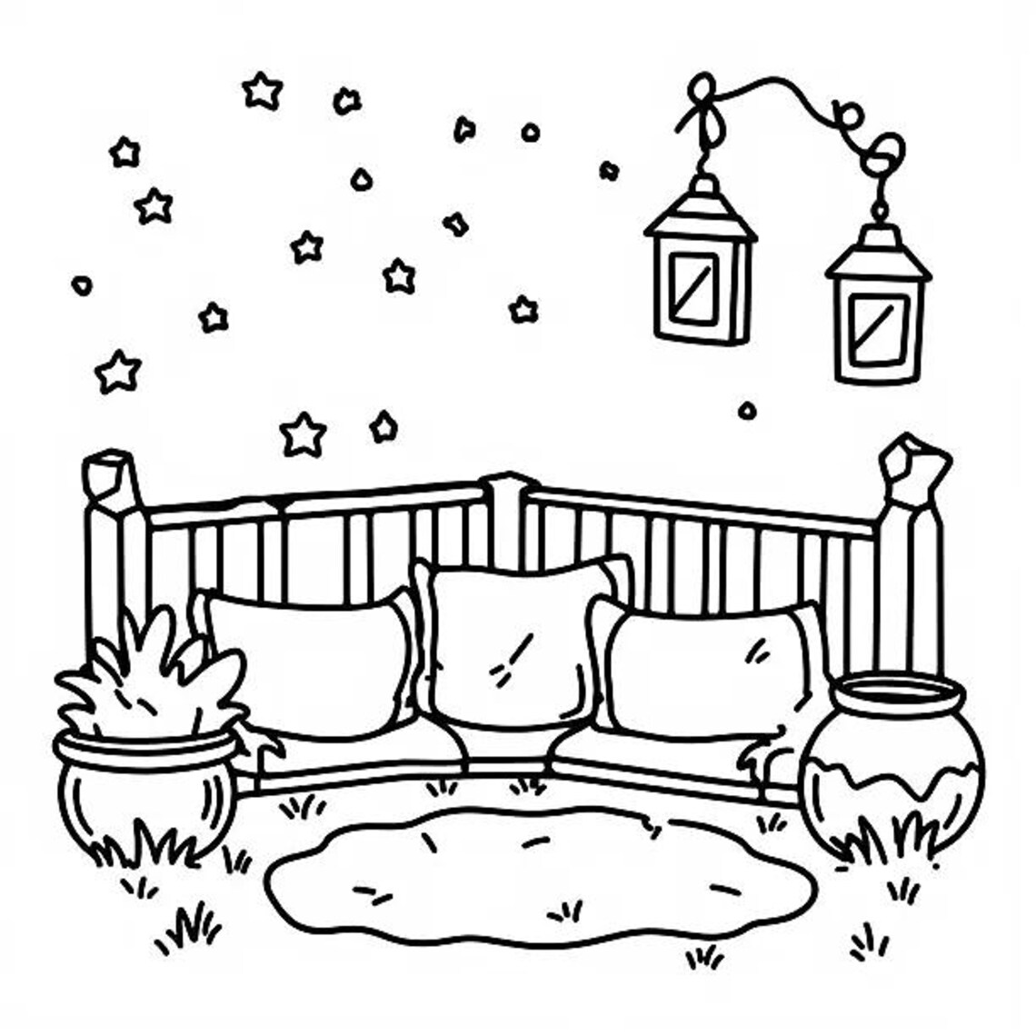 Garden Scenes Coloring Book – 50 Relaxing Nature Pages (printable PDF ...