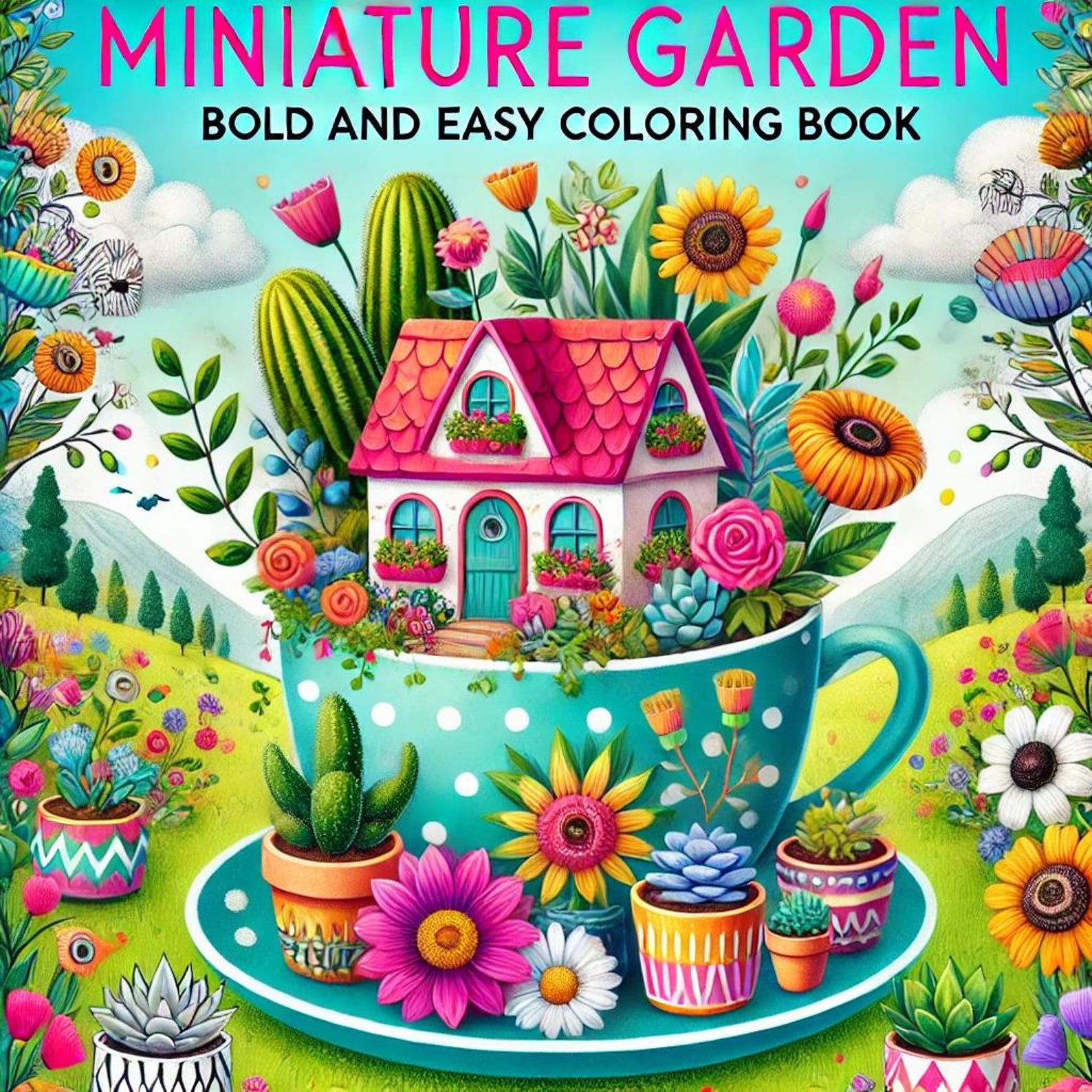 10 Pages – Miniature Garden Coloring Book – Printable for Relaxation (8 ...