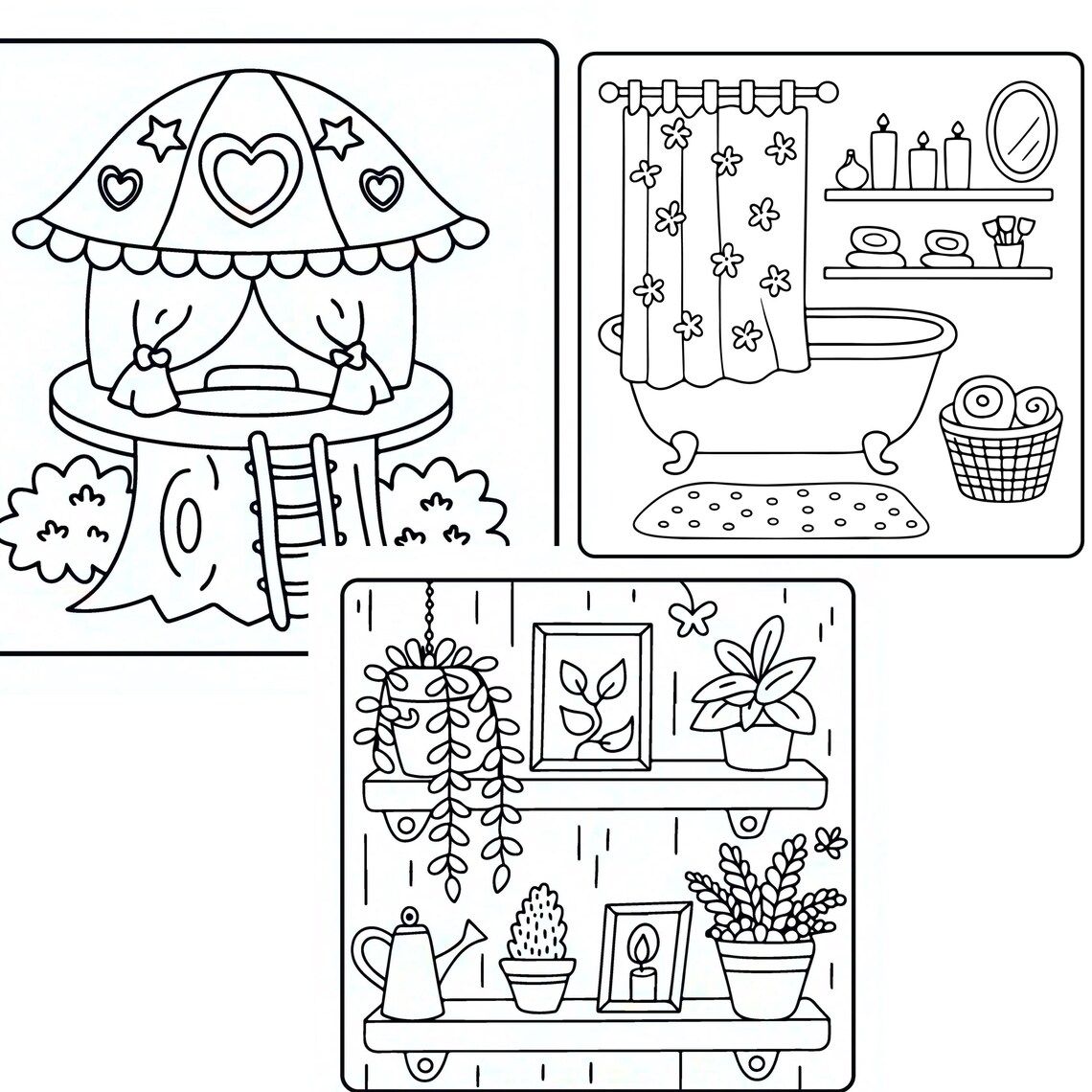 55 Pages – Cozy Hygge Coloring Book – Relaxing Printable PDF for Teens ...