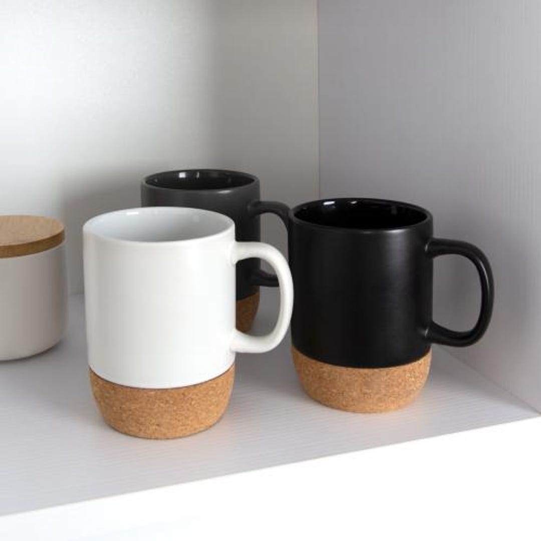 Ceramic Mug With Wooden Coaster – 320ml Coffee or Tea Cup, Stylish Gift ...