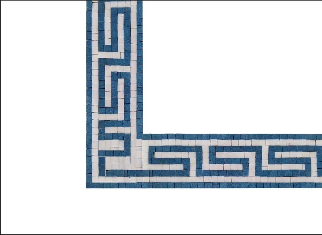 Greek Key Marble Mosaic Border | Mosaic Tiles - Etsy