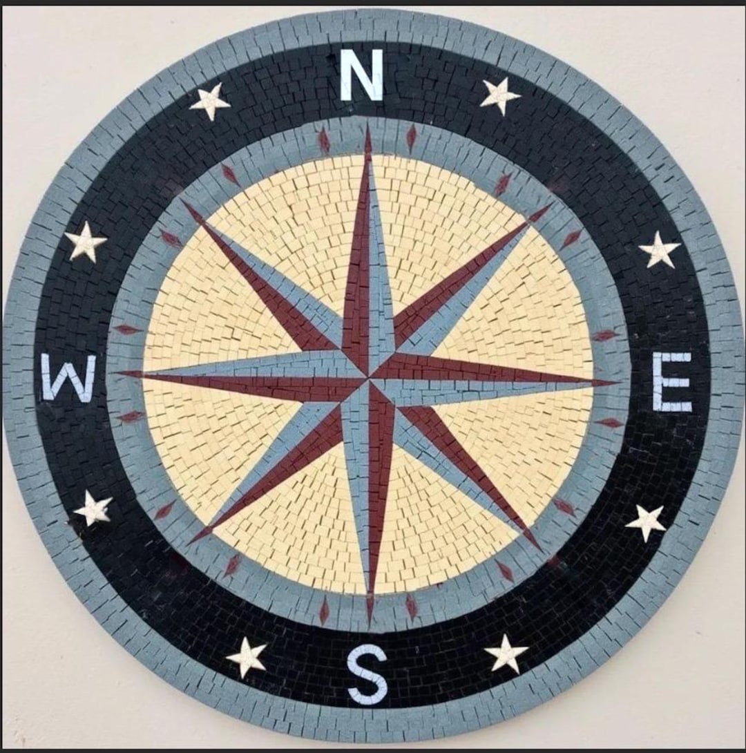 Mosaic Tiles | Compass Rose | Floor Medallion | Decorative Tile ...